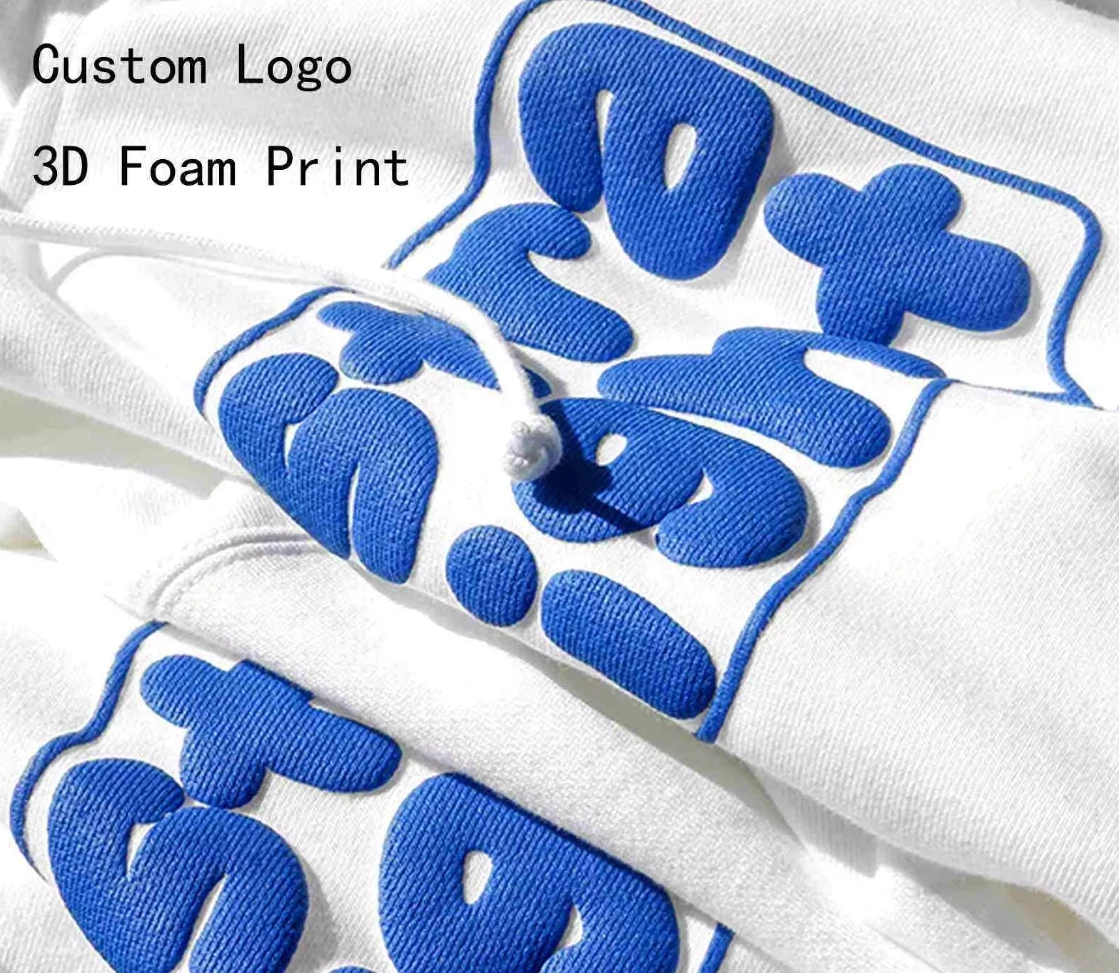 Custom Puff Print Logo Plain Tshirt 100% Cotton Screen Print Streetwear ...