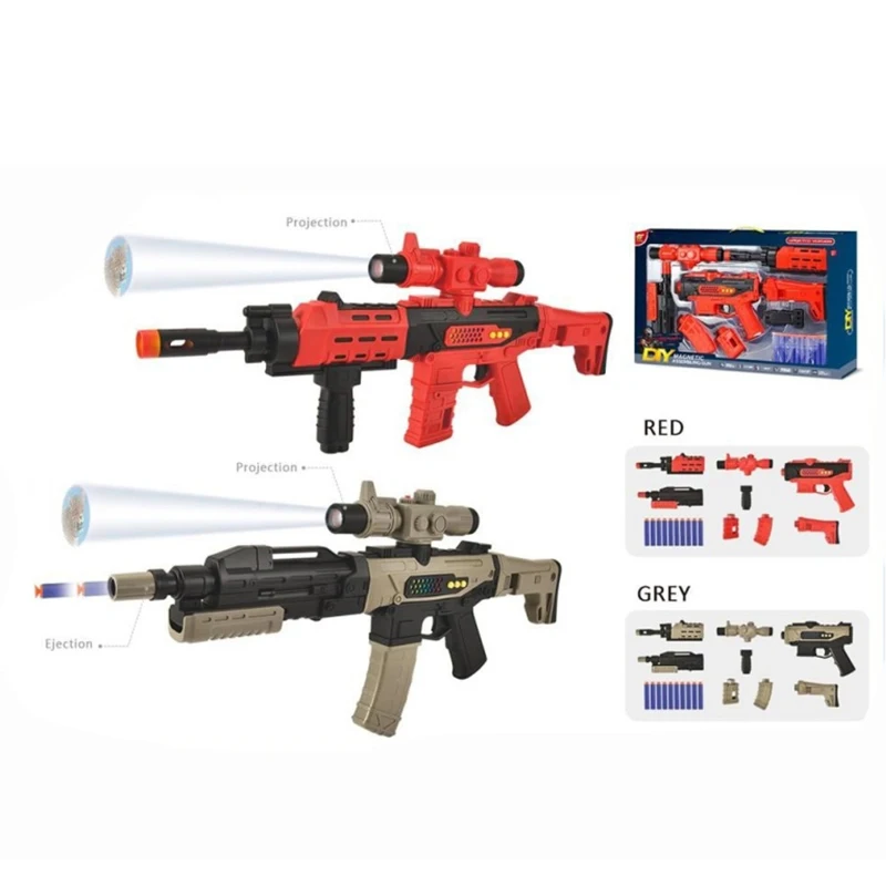 Diy Magnetic Assembled Gun With Projection Sounds And Flash Electric ...