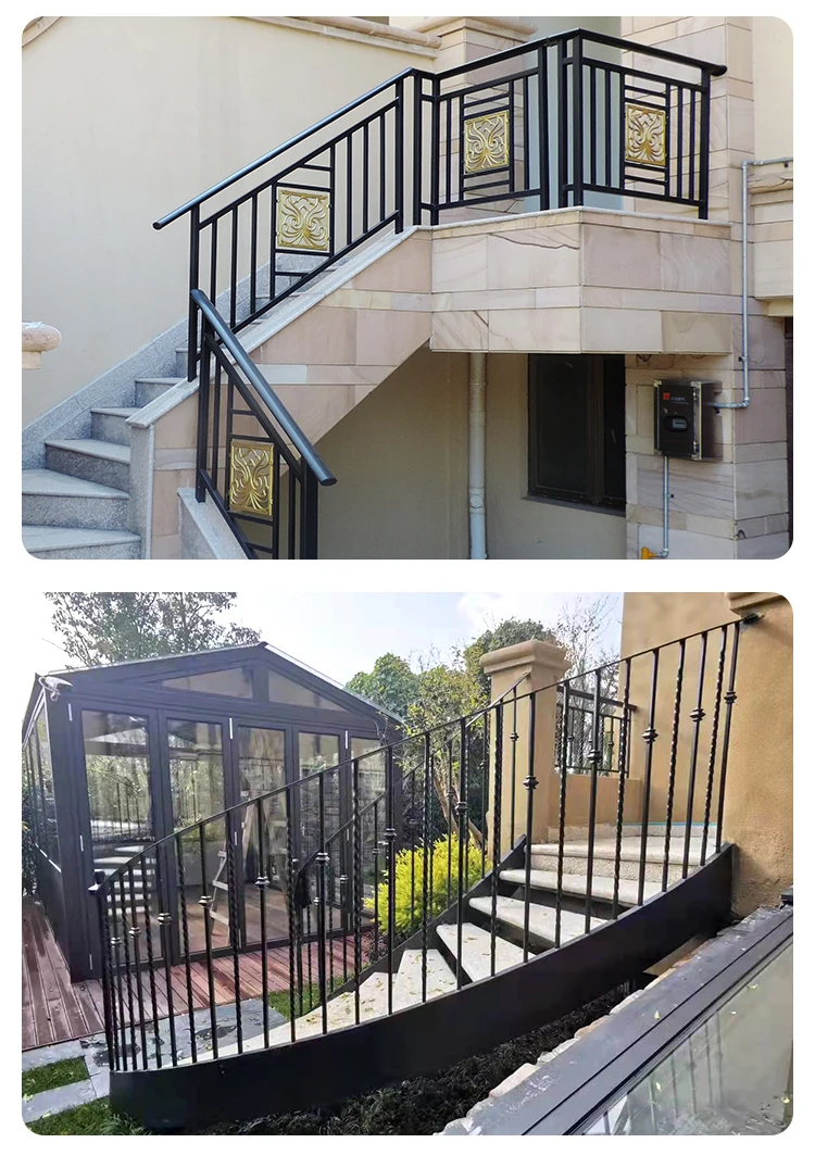 European Style Stainless Steel Rotating Staircase Guardrail Welded ...