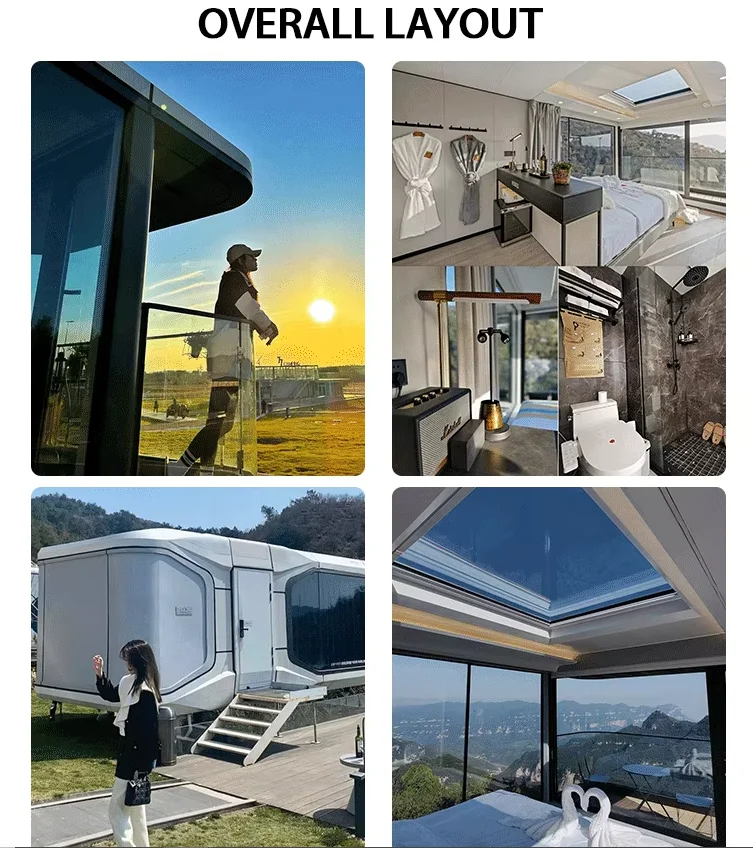 Luxury Mobile Villa Prefab Sleeping Pod Steel Space Capsule House ...