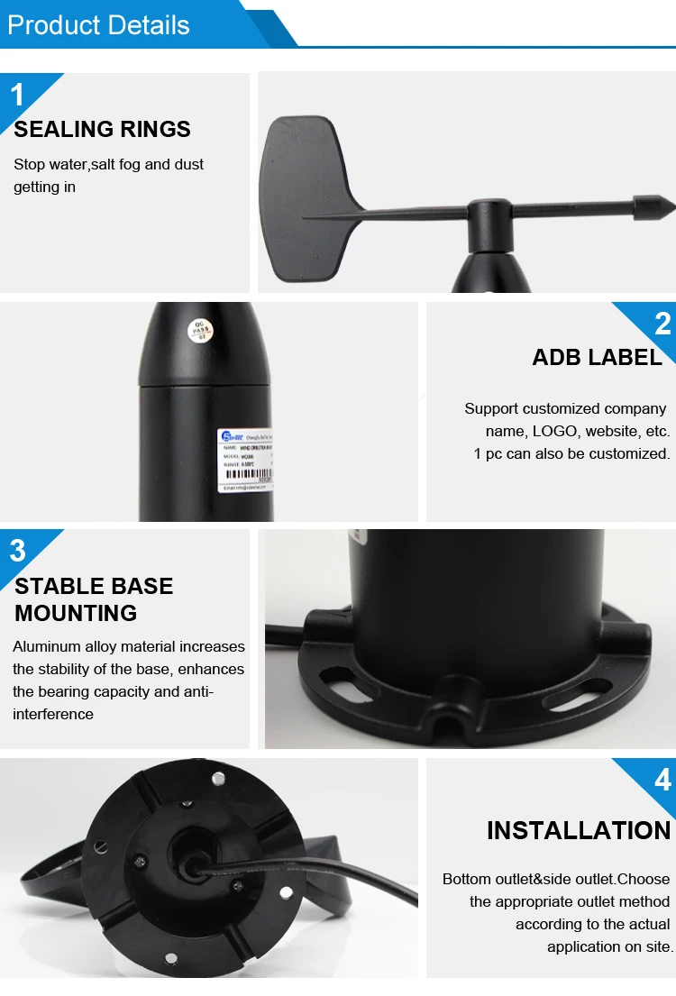 RS485 Anemometer - Solar Vane Meter with 12 Month Warranty
