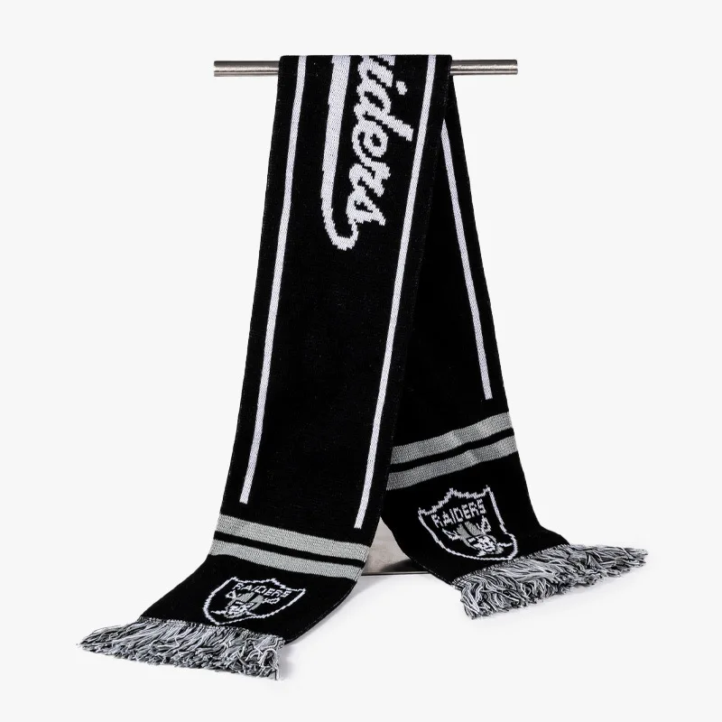 Wholesale Custom Slogan Jacquard Knitted Scarf with Tassel