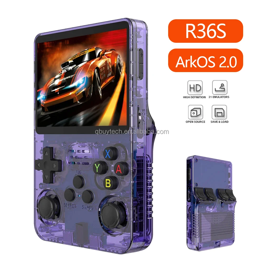 R36S Handheld Game Player 3.5 Inch Screen Portable Handheld Gaming Console 64GB 10000 Games Classic Retro Video Game Player