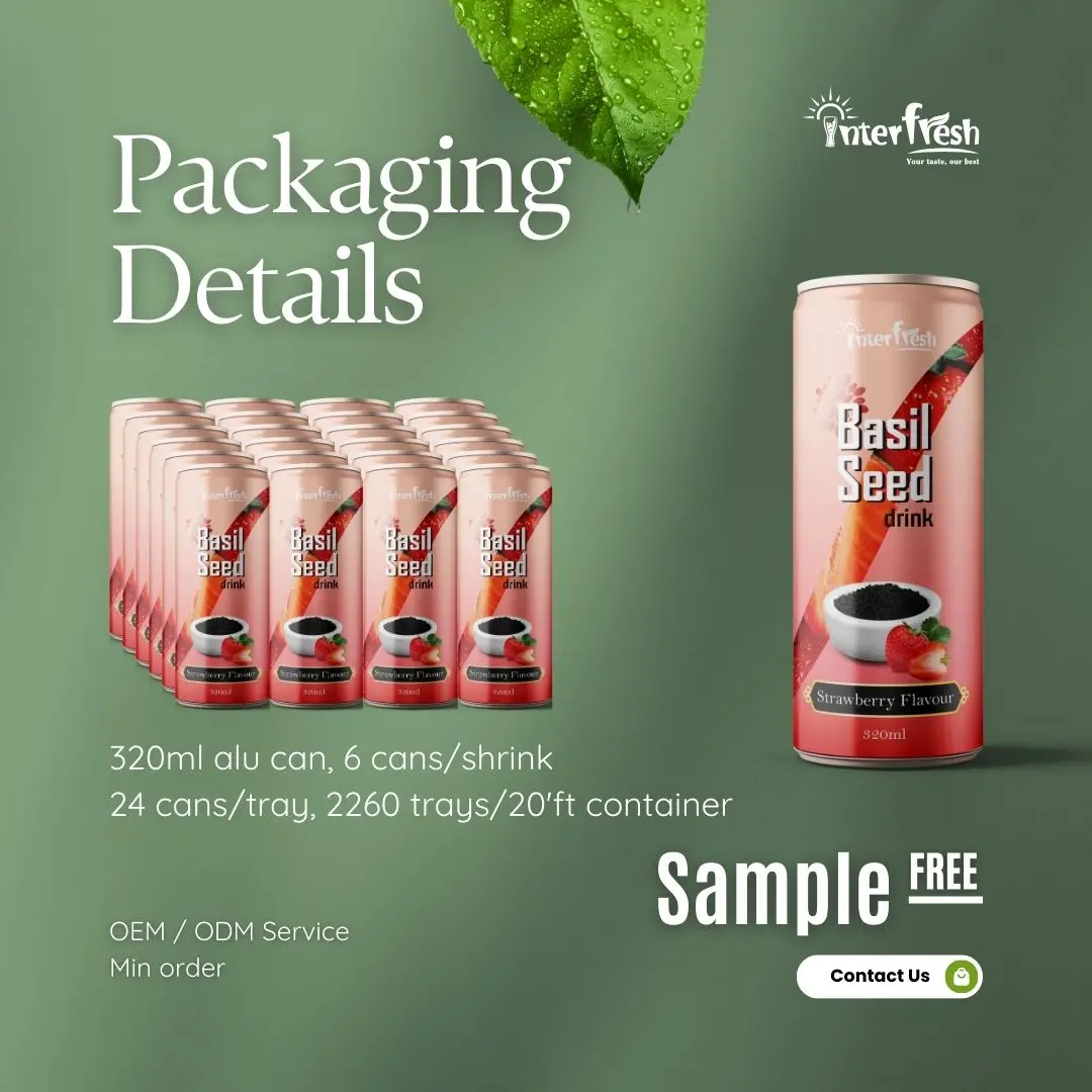 290ml Interfresh Basil Seed Drink Blueberry Flavour Vietnam Wholesale Energy Drinks ...