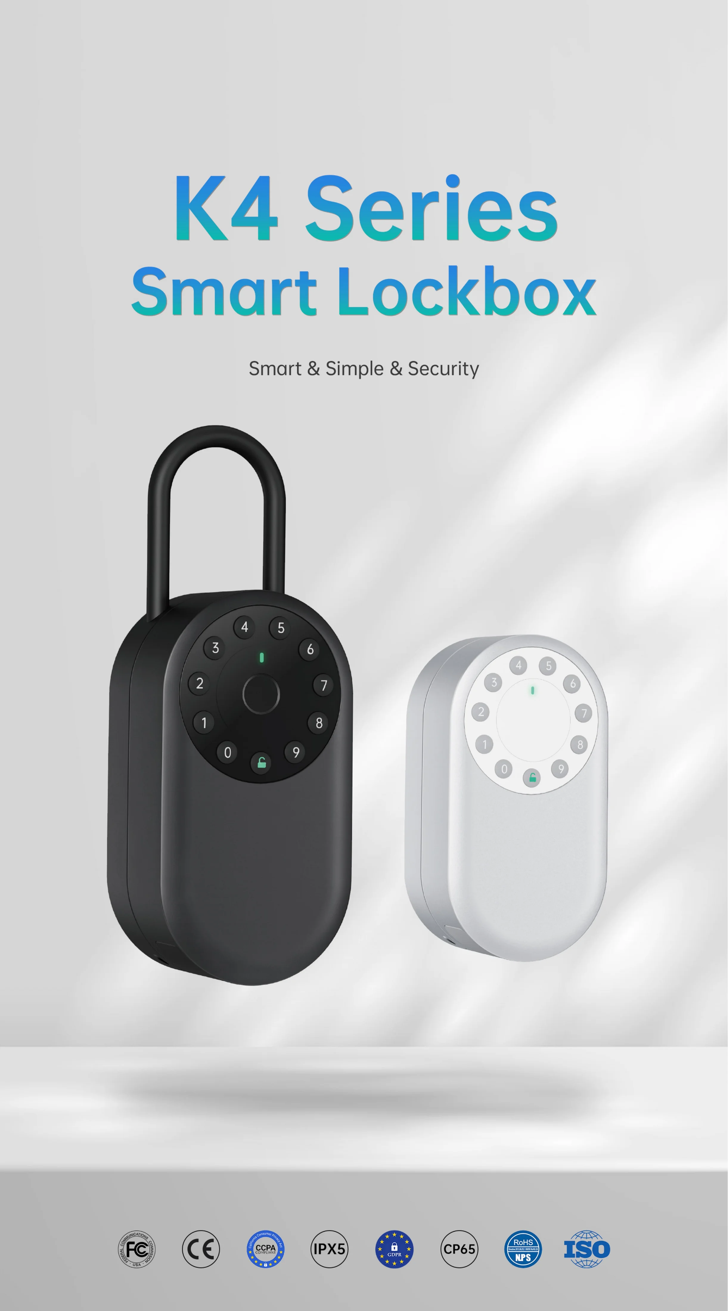 Ipx5 Tuya Ttlock K470 Fingerprint Password Multiple Assess Key Safe Box ...