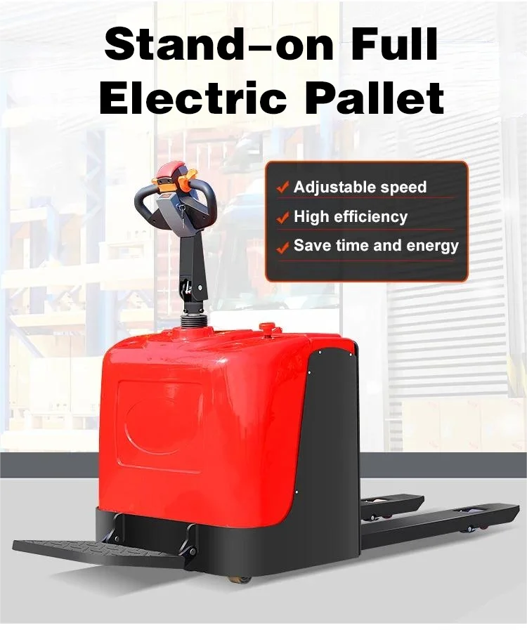 Full Electric Stand-on Pallet Jack 1500kg Load Capacity Mini 1.5ton ...