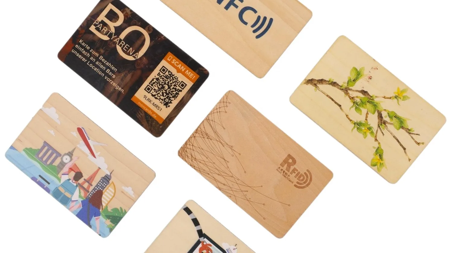 Cmrfid Rfid Ic Wooden Key Card 13.56 Mhz F08 Chip Card Bamboo Nfc Tap ...