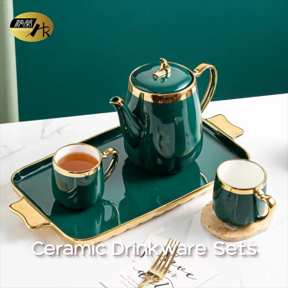 Factory Direct Priced Luxury Modern Style Black Ceramic Teapot Set With Unique Handle - Buy ...