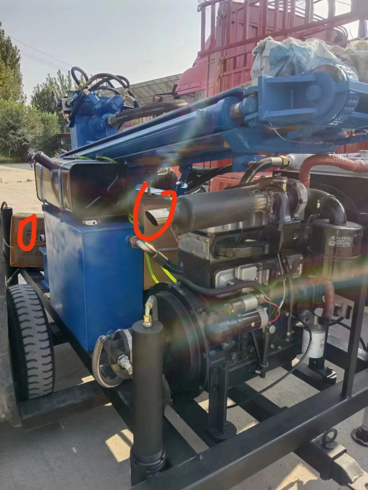 Portable Wheels Hydraulic Drilling Rig Pneumatic Borehole Water ...