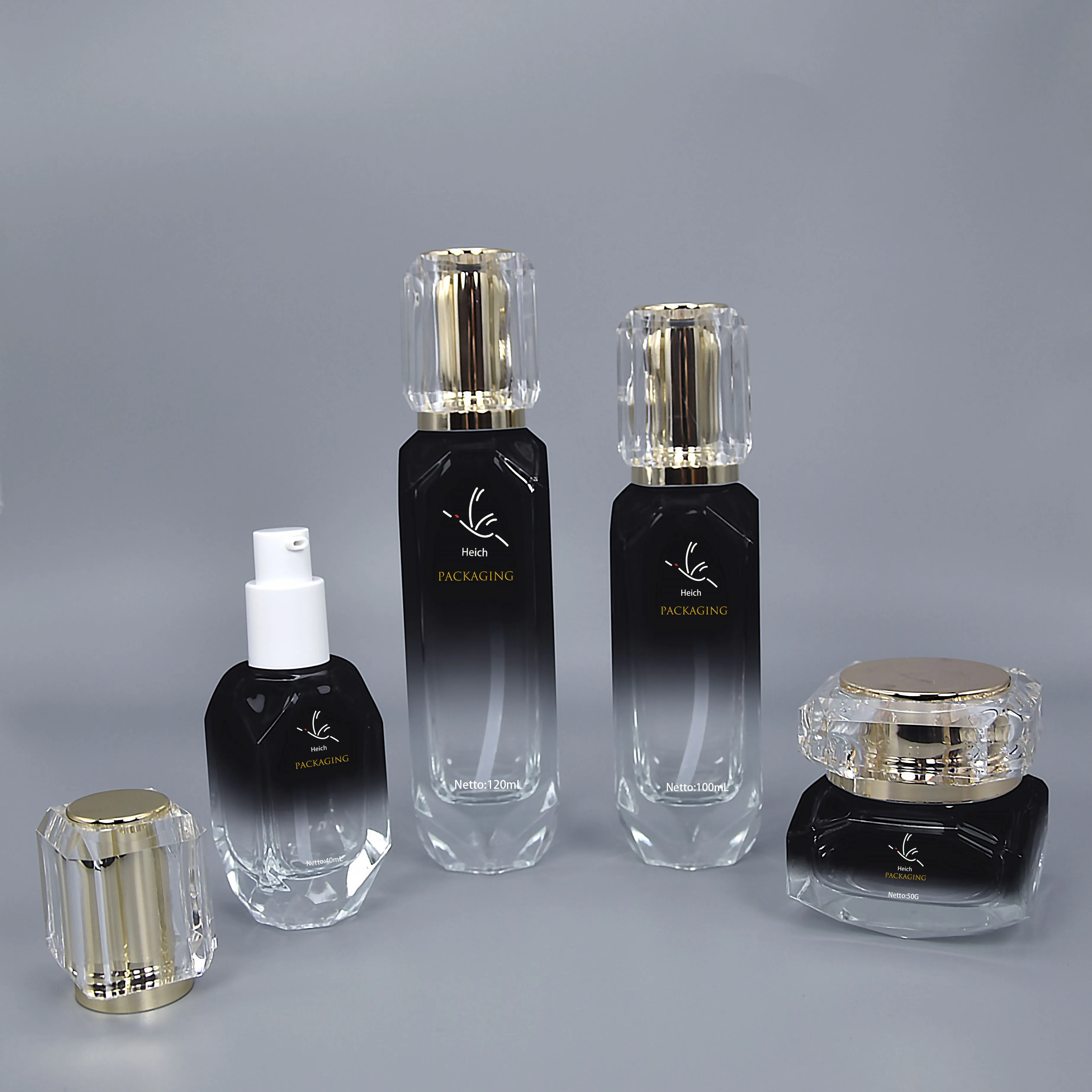 Custom Unique Bottles Skincare Lotion Bottle Luxury Cosmetic Packaging Containers Cream Jar ...