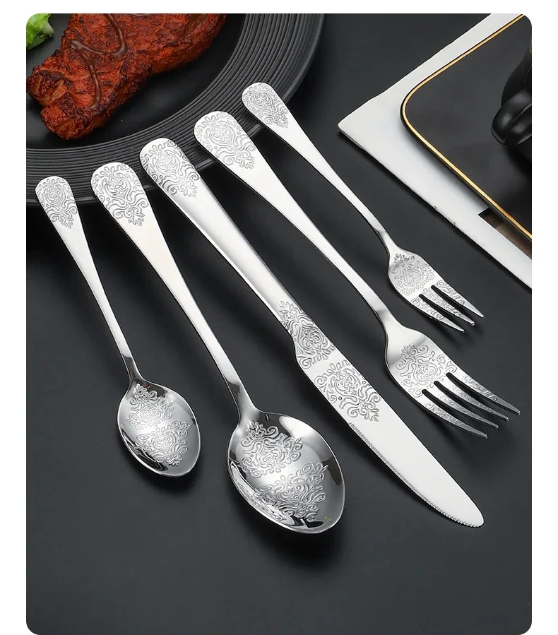 Cutlery Wedding Gold Silverware Set Cubiertos Golden Cutlery Flatware ...