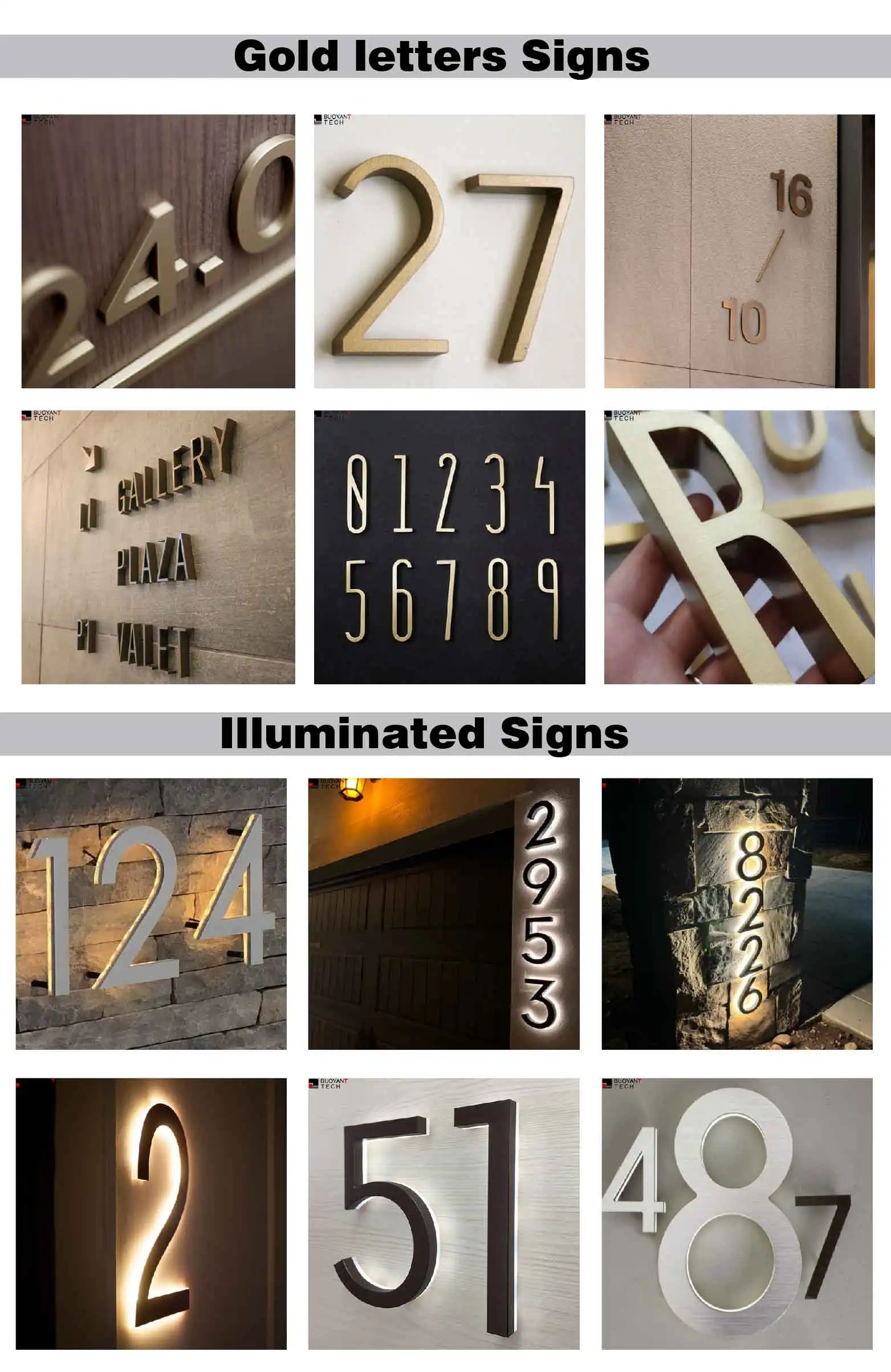 BUOYANT Luxury LED House Numbers - Customized for Hotels
