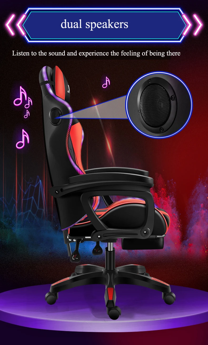 Silla Gamer RGB Massage Computer Game Chair & Swivel Chairs for Gaming ...