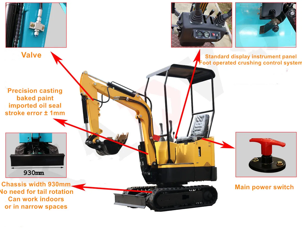 Best Selling Excavator With Ce Epa Certified 220 V 200 A 1.3 Ton ...