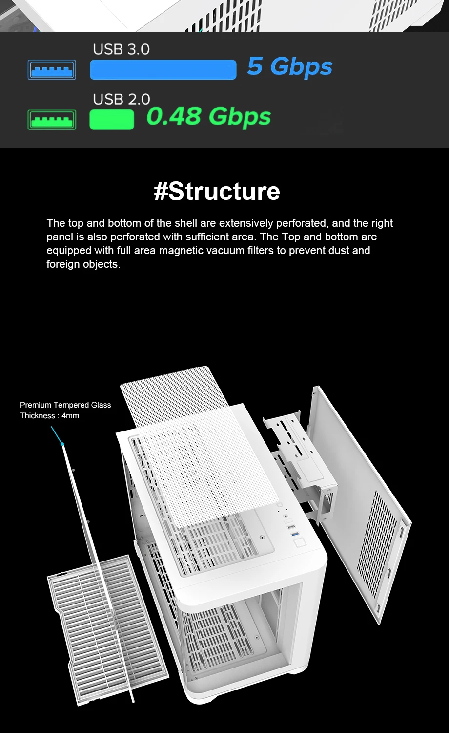 Wholesale New Design C280 Computer Case - Curved Glass Panel