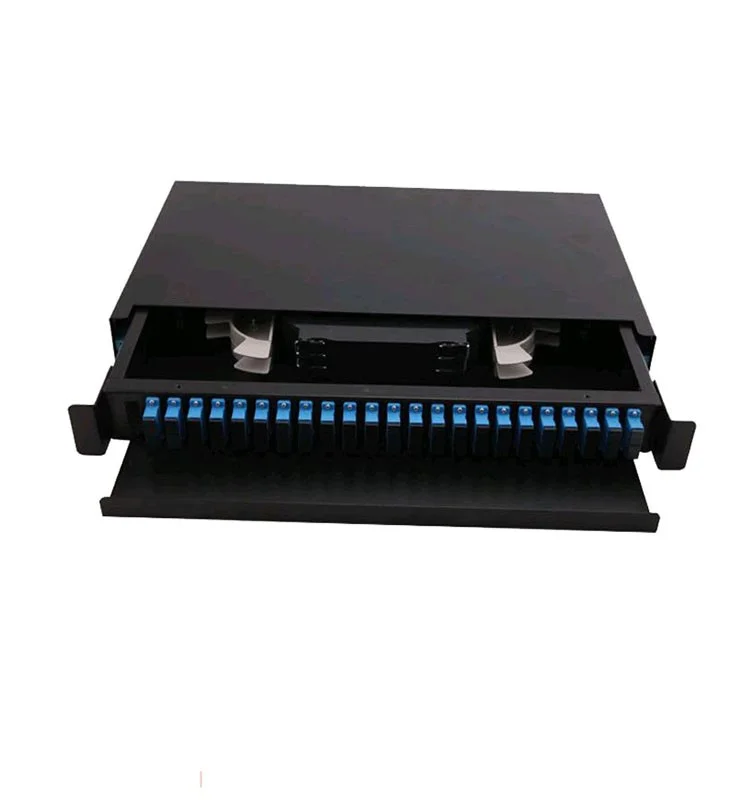 Sliding Drawer Type Fiber Optic Distribution Box,48 Ports Fiber Optic ...