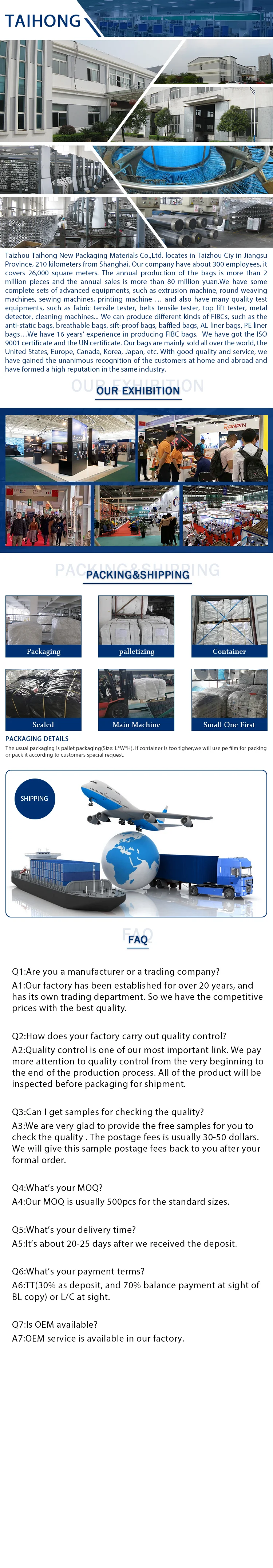 1 Ton Jumbo Bag Big Bulk Bag Good Price 1000kg 2000kg Polypropylene ...