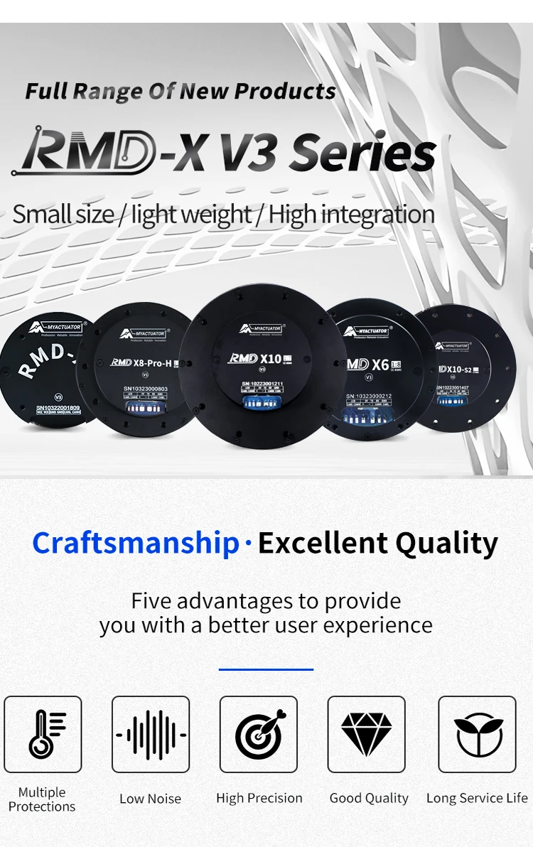 Myactuator RMD-X6 1:8 Micro Servo Motor - Brushless DC Gear Motor for ...