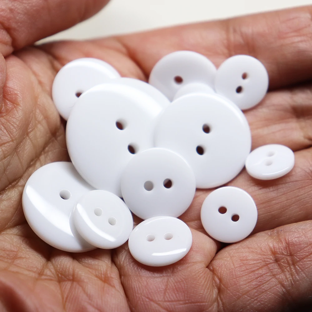 9mm-30mm 2-Hole Double Bread Resin Buttons with Sequins Washable Black ...