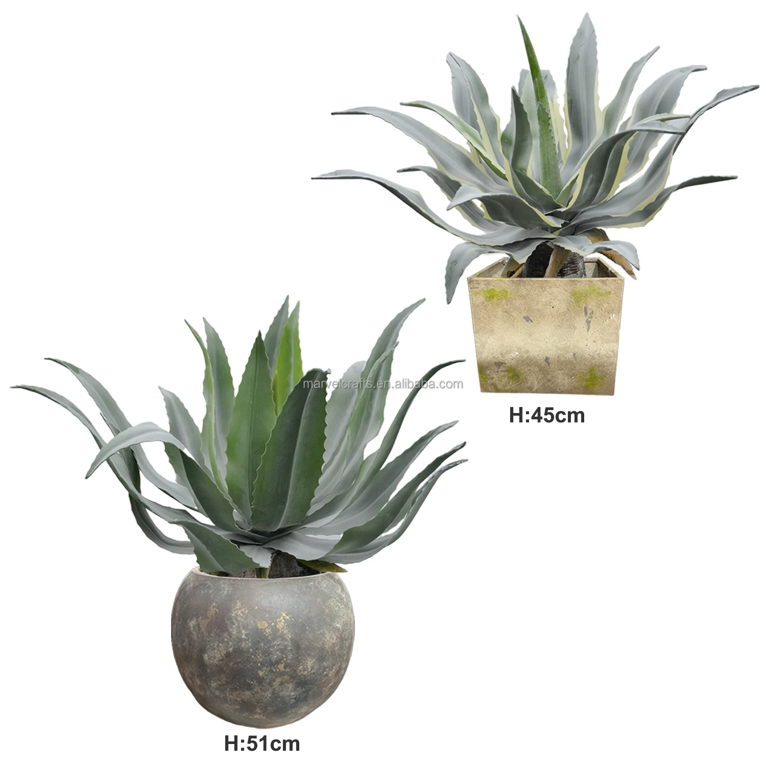 Hot Sale 44cm Artificial Agave Leaves New Design Wholesale Real Touch ...