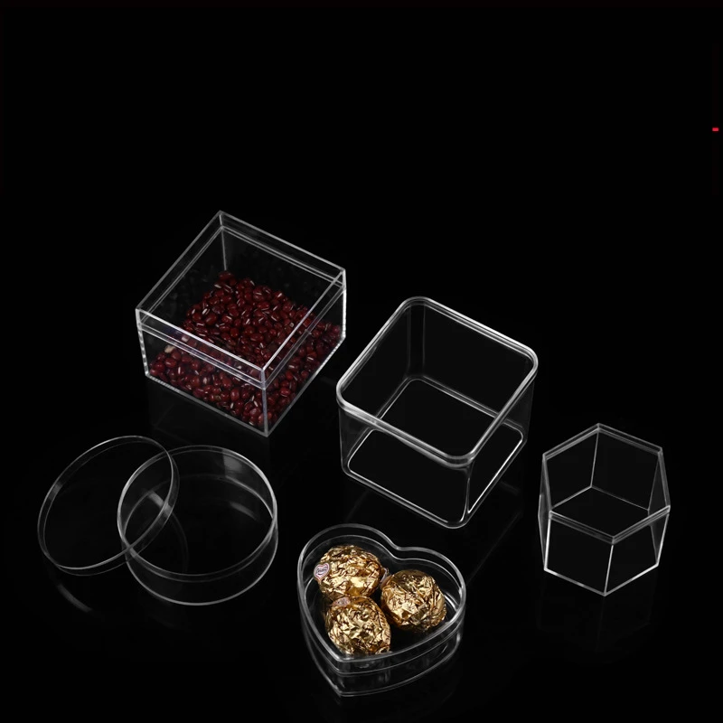 Transparent clear small round tube box packaging acrylic favor candy ...