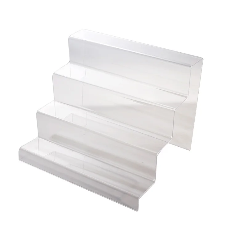 Acrylic Step Display Stand Transparent Trapezoidal Cosmetic Display ...
