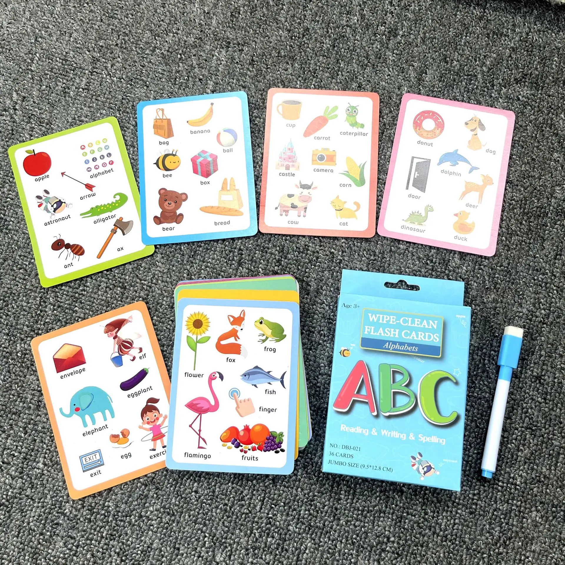 Alphabet and Number Writing Practice Flash Cards for Kids