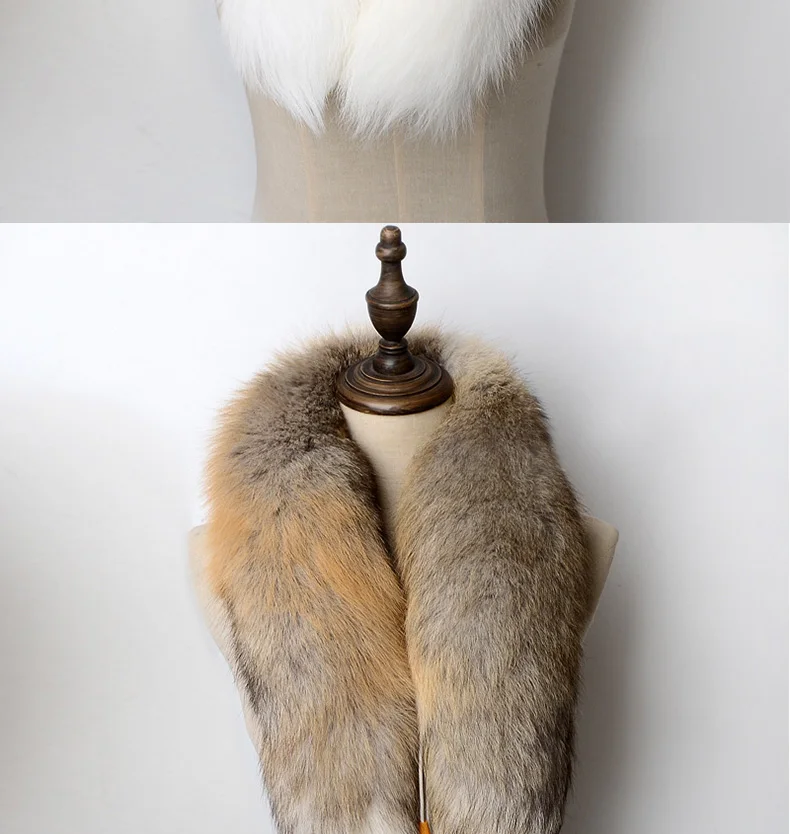 Genuine Fox Tail Collar Scarf Stole Animal Fur Custom Made