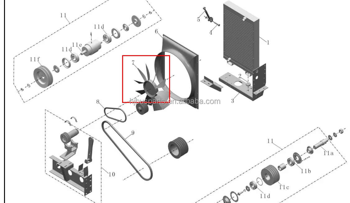 Original Cooling Fan 8114-00019 for Foton Bus Spare Parts