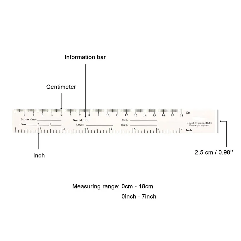 White Wound Ruler Tape-medical Ruler Body Accurate Measuring Tool For ...