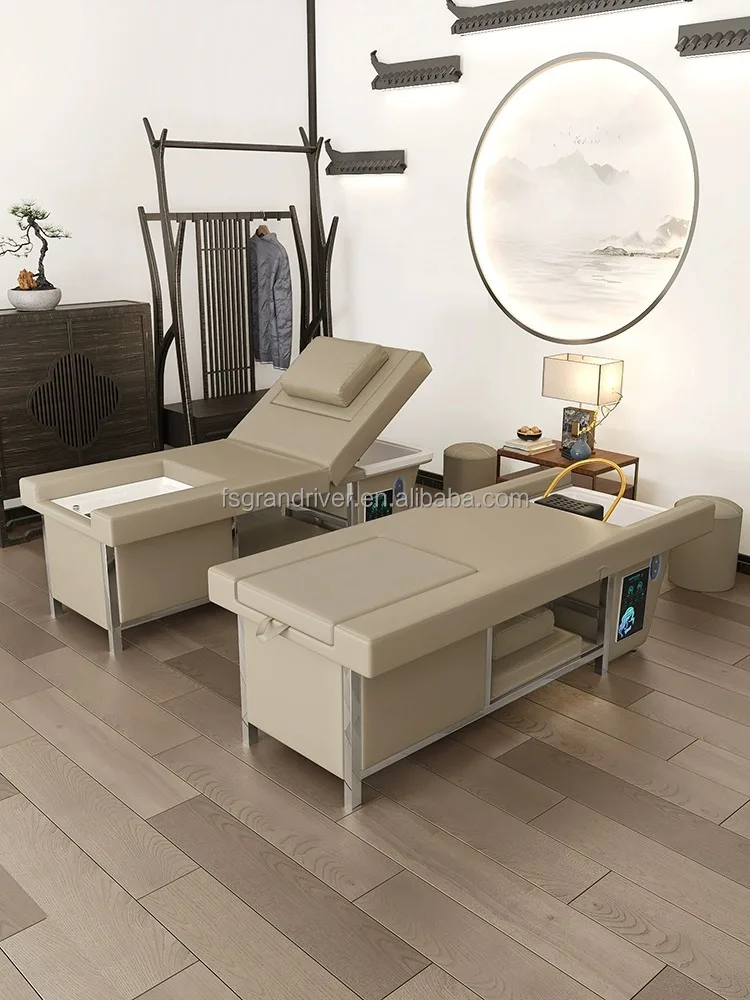 Professional Hair Washing Massage Table Shampoo Bowl Bed Spa Heated ...