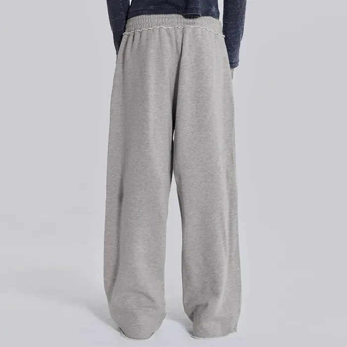 New Design Relaxed Fit Oversized Wide Leg Sweatpants Men Solid Color ...