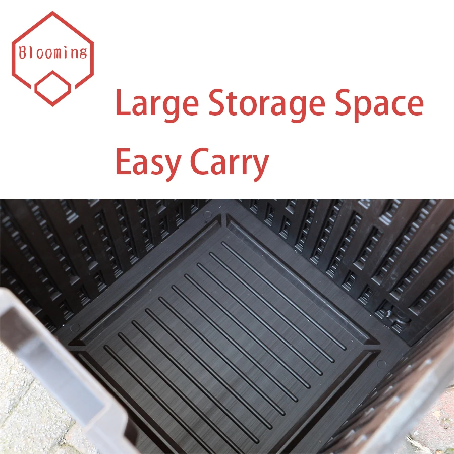 Small Chest Lid Container Multibox Wicker Cushion Outdoor Garden Deck ...