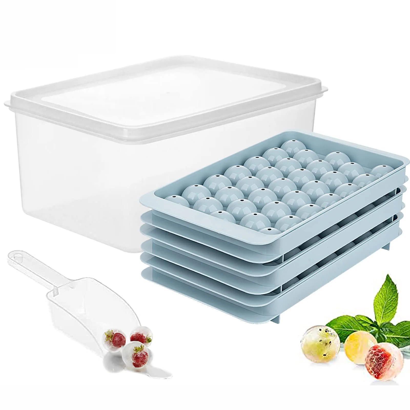 Freezer Drinks Cocktail Round Ice Ball Maker Easy Release Upgraded ...