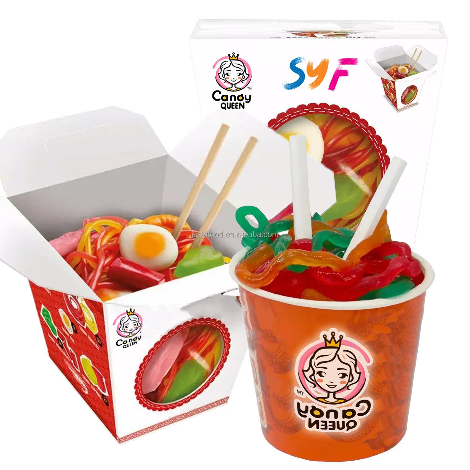 Multicolor Sour Strip Ramen Soft Gummy Jelly Candy