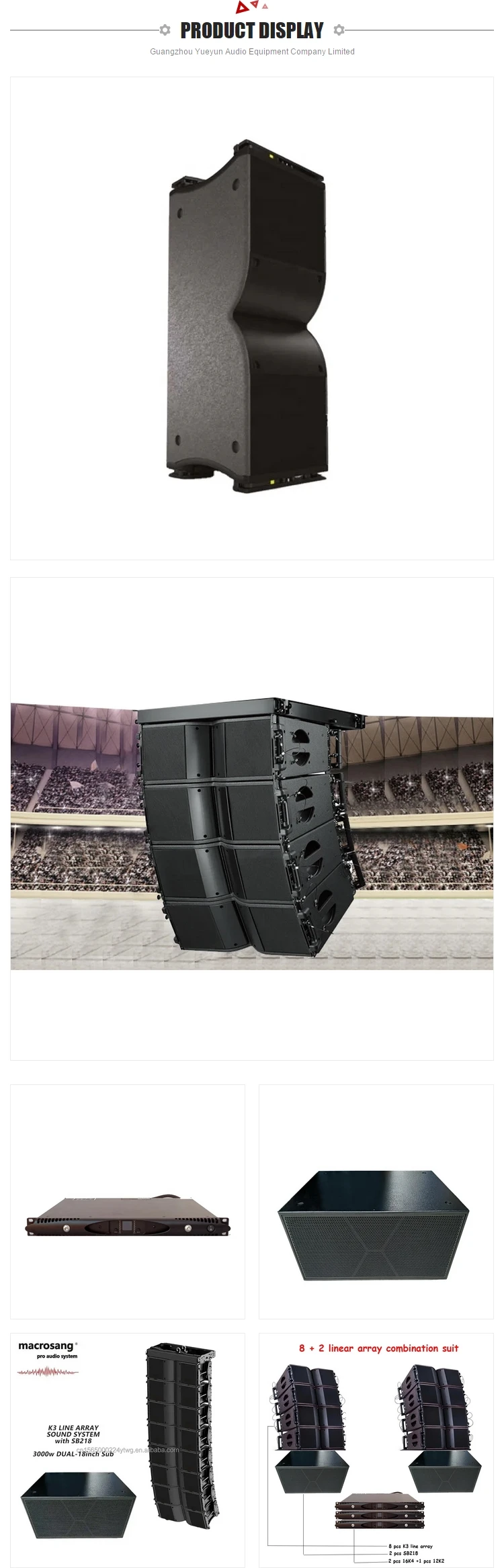 Macrosang K3 Dual 12-inch Line Arraylinear Array Combination Suit Long Throw Professional Audio ...