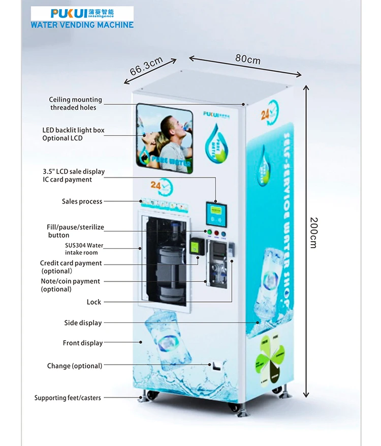 Fresh Pure Water Machine Vending With Smart Card Reader - Buy Water ...