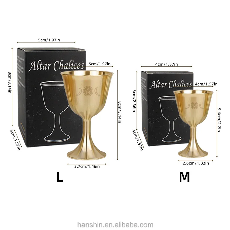 2024 New Three Phase Moon Pentagram Ornament Cup Wicca Ritual Holy ...