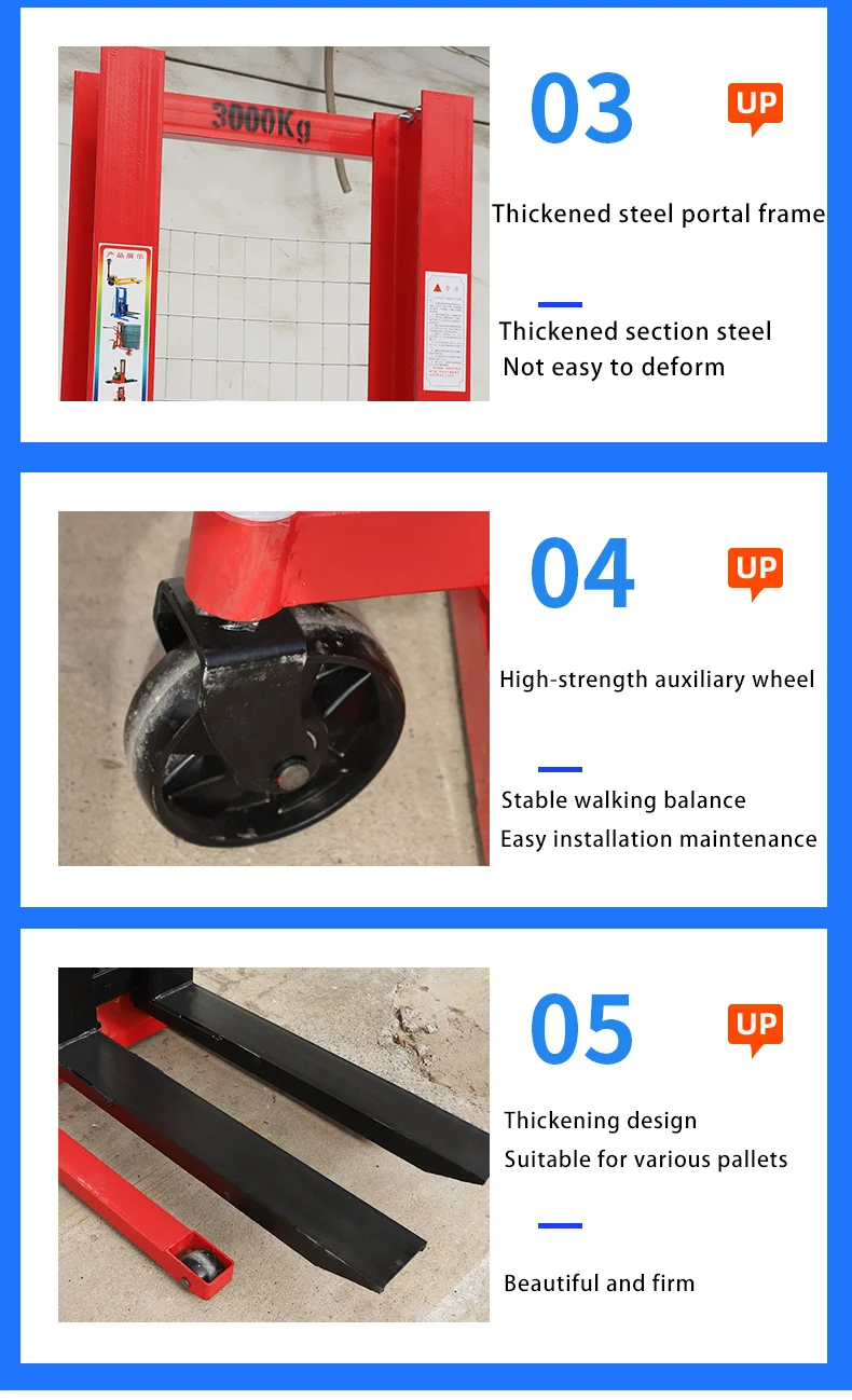 Manual Hydraulic Stacker with Smooth Lifting and Lowering of Thickened ...