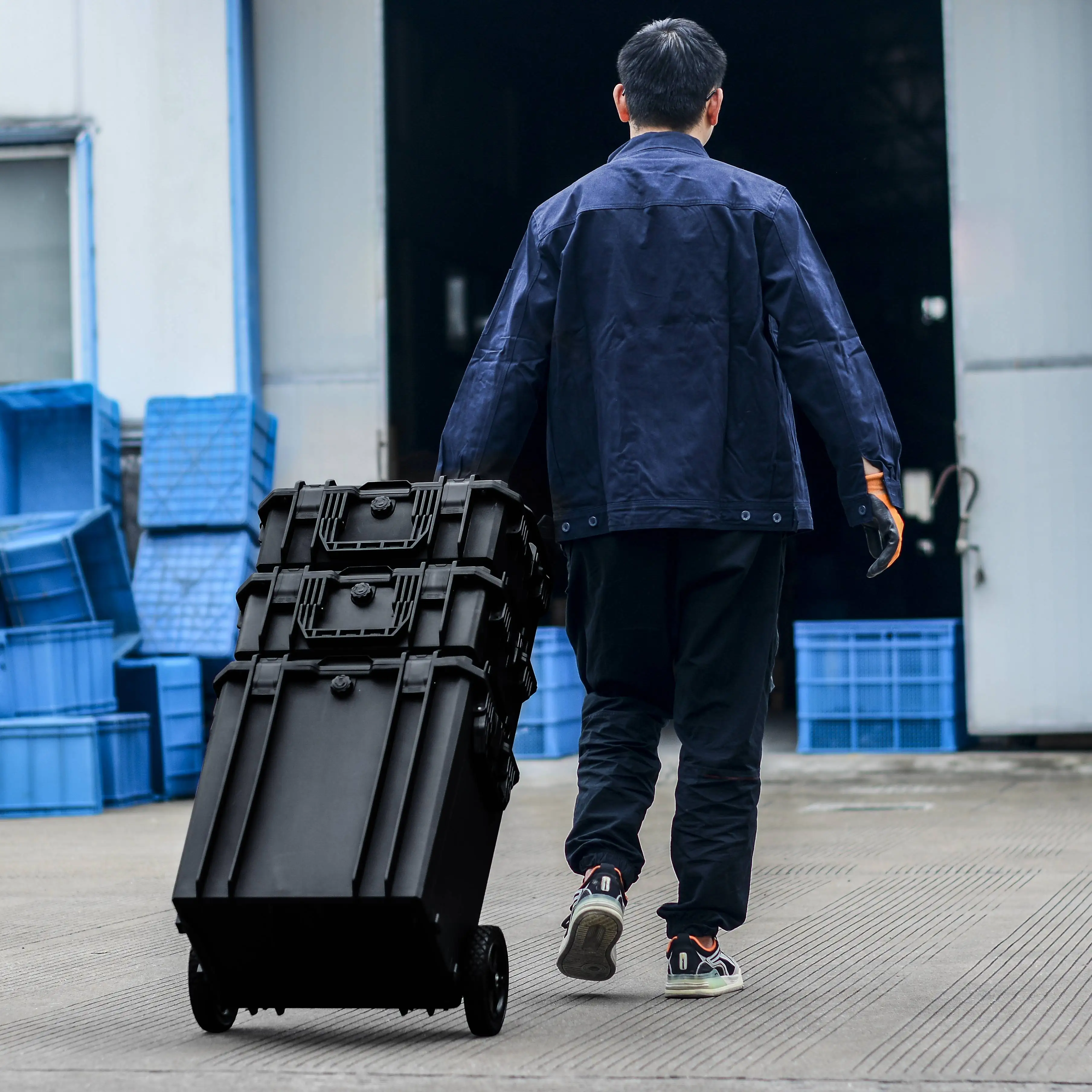 GLARY Stackable Tool Case Box with Wheels - Portable & Durable