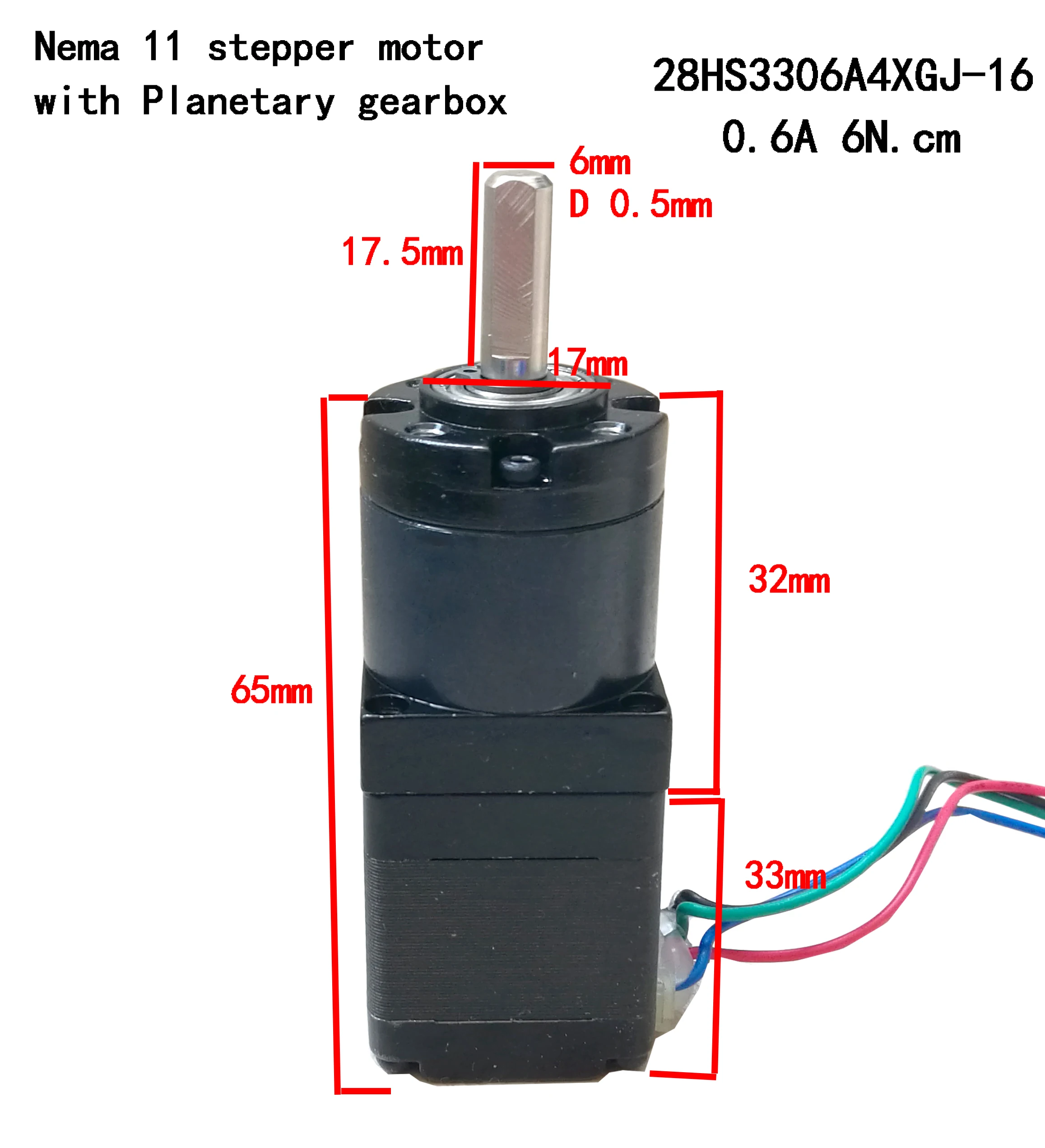 Sumtor 2-Phase Gear Stepper Motor Planetary Reducer 28HS3306A4-XGJ16