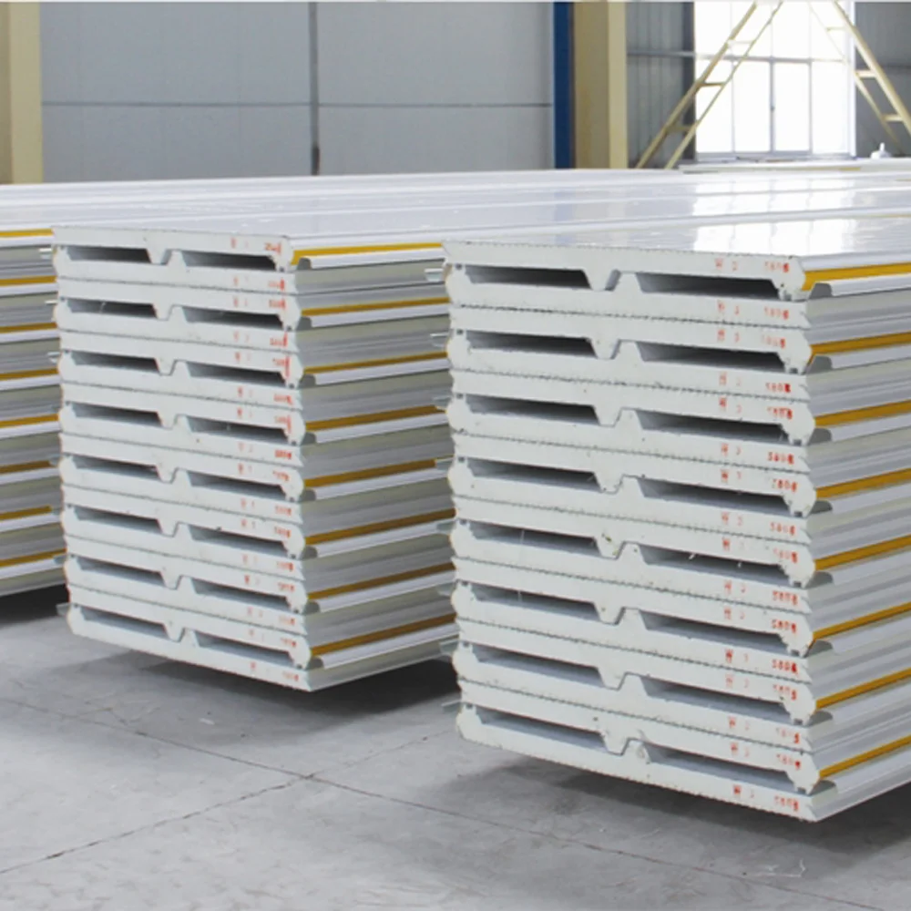 50mm Polyurethane Foam Sandwich Panel Wall Panel With Pu/pir/rock Wool ...