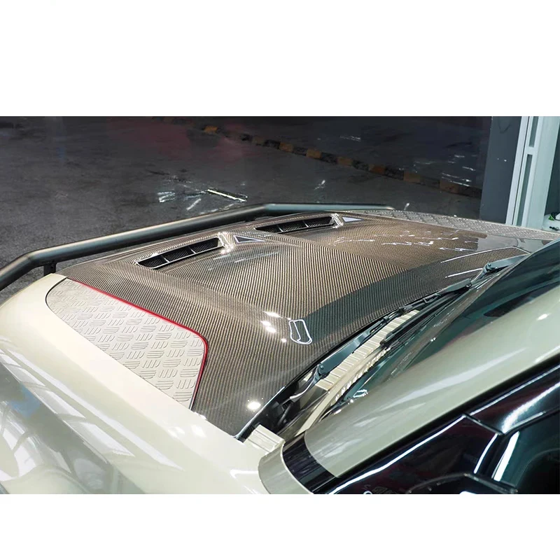 For Land Rover Defender 90 110 L663 Car Bonnet Protector Carbon Fibre ...