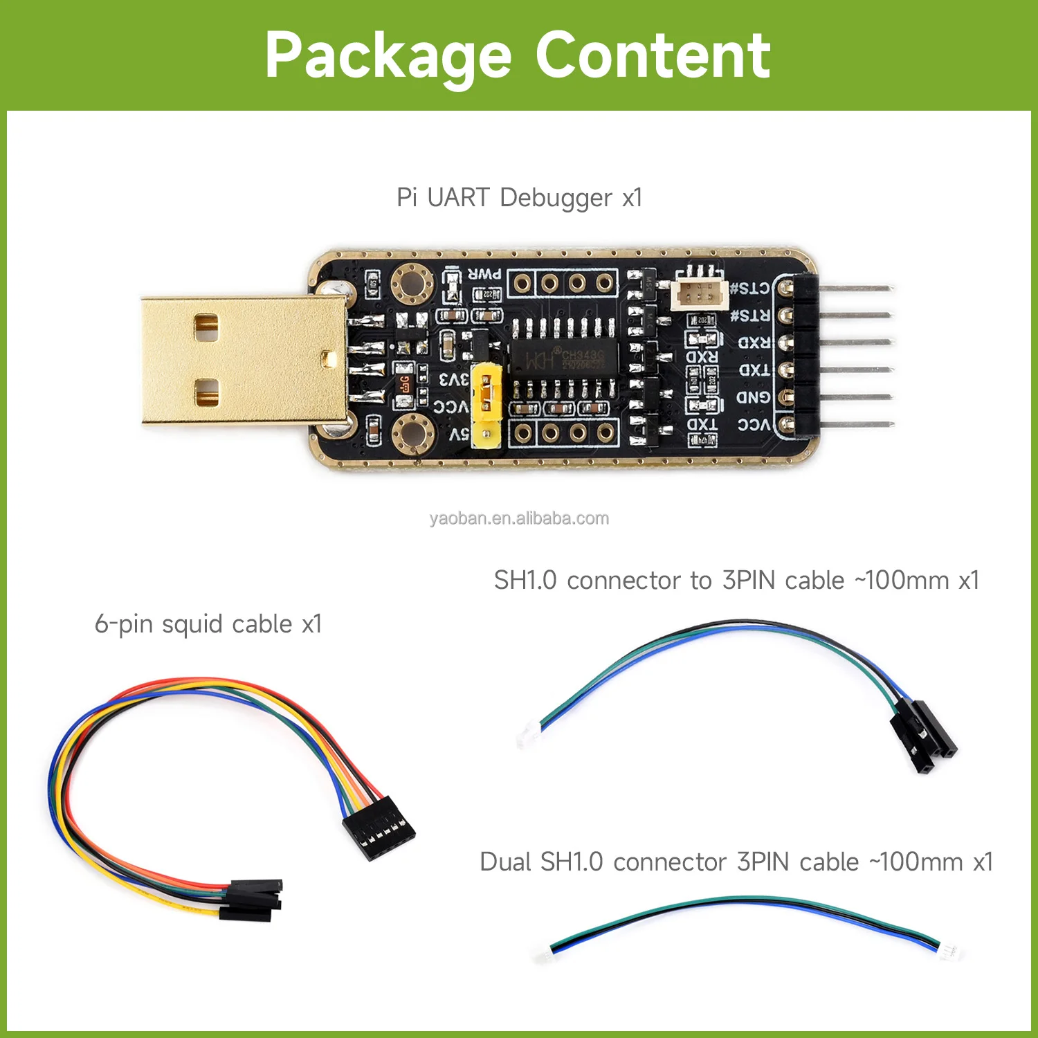 Waveshare Usb To Uart Debugger Module For Raspberry Pi 5 Type A Port