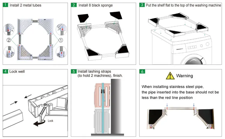 Factory Custom Anti-vibration Non Slip Bracket Metal Laundry Adjustable ...