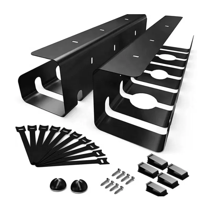 Office Home Metal Cable Trays Perforated Expandable Under Desk Cable ...