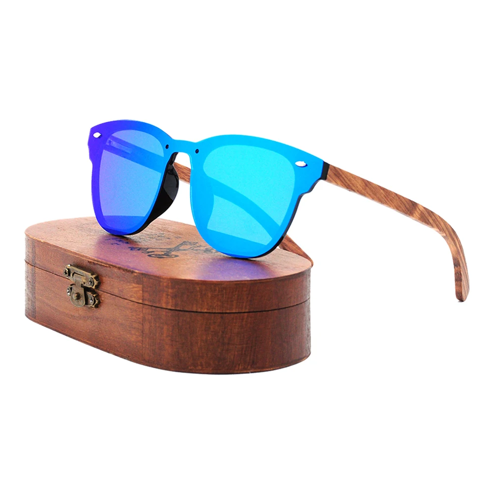 One Piece Classic Wooden Sunglasses with Polarized Lens UV400 Lens ...
