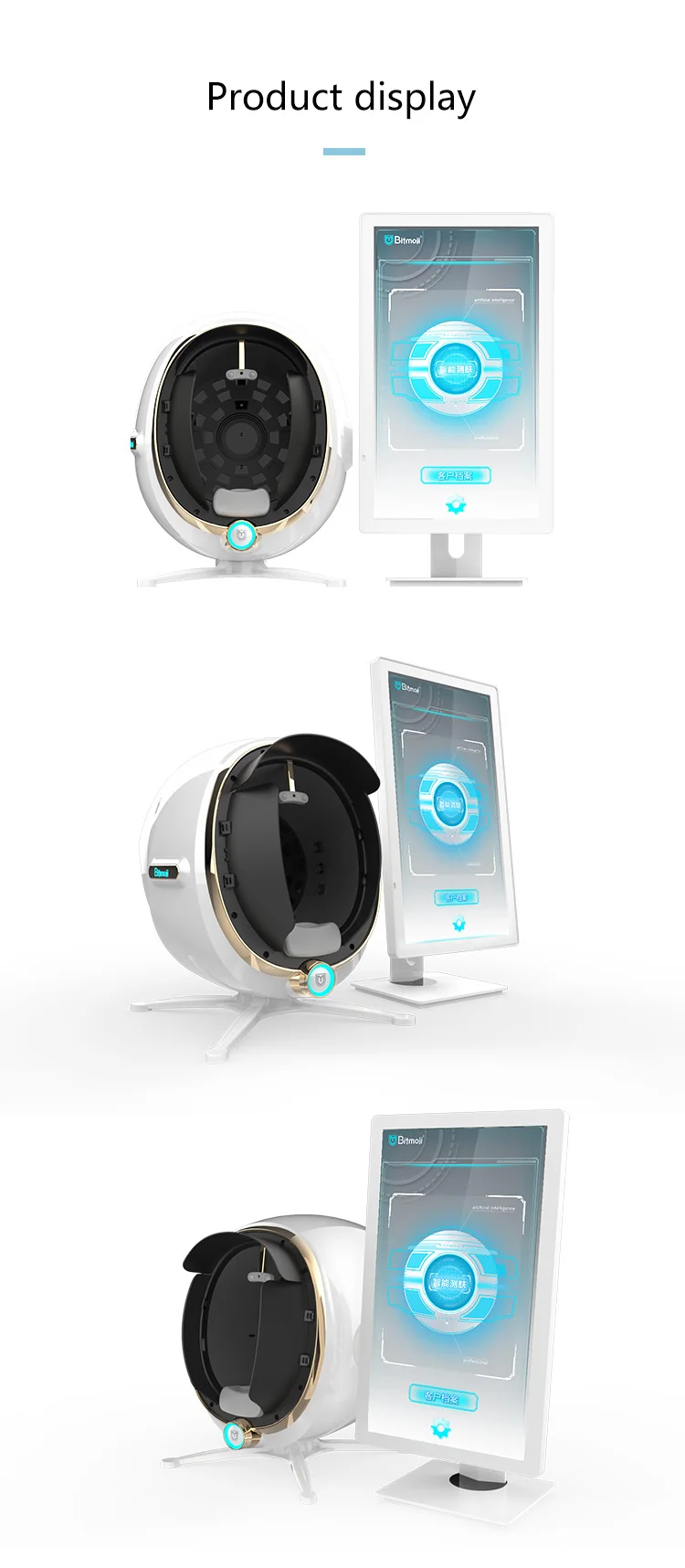 Portable 3d Ai Face Skin Diagnostics Analyzer Facial Tester Scanner ...