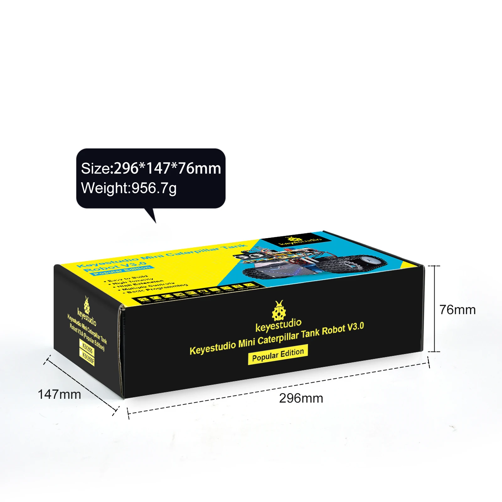Keyestudio Mini Tank Robot V3.0 Stem Robot Kit For Arduino Robot Car ...