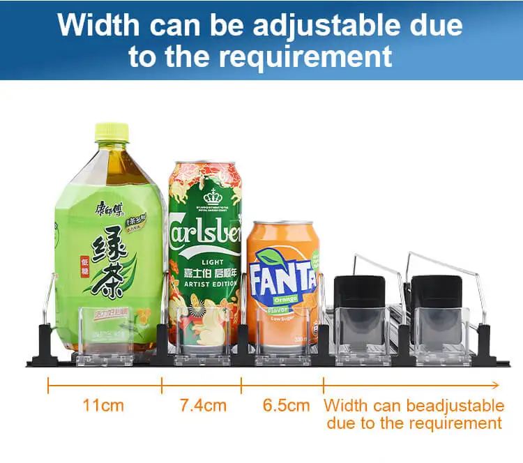 Retail Spring Loaded Fridge Bottle Can Beverage Drink Organizer Shelf ...